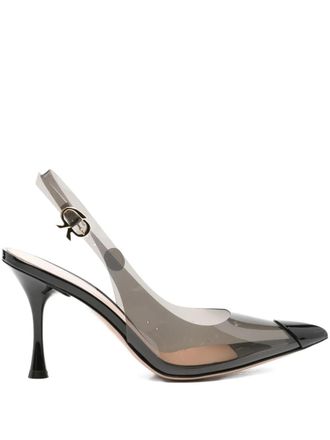 Gianvito Rossi escarpins transparents &agrave; bride arri&egrave;re 90 mm - Noir