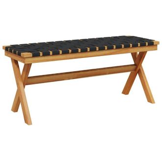 vidaXL Vidaxl - Banc de jardin noir bois massif dacacia et tissu
