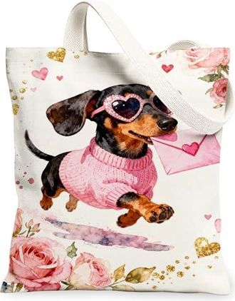 Generic Sac fourre-tout en toile motif floral avec imprim&eacute; animal &eacute;l&eacute;gant, sac &agrave; provisions r&eacute;utilisable, sac &agrave; provisions printanier, vintage, chic, l&eacute;ger, l