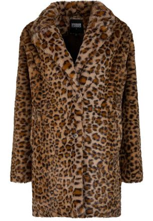 Urban Classics Winterjacke Urban Classics Ladies Oversized Faux Fur Leo Coat (1-St)