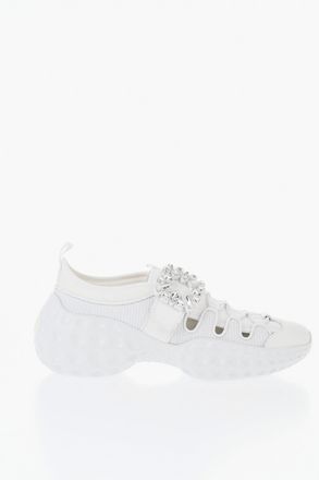 Roger Vivier Textile Low-Top Sneakers with Crystal Details and Strap Closure Roger Vivier