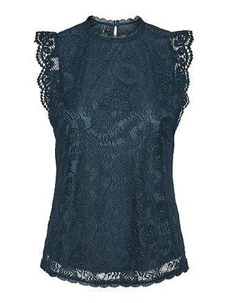 Pieces Pcolline SL Lace Top Noos BC, Reflecting Pond, XL Femme