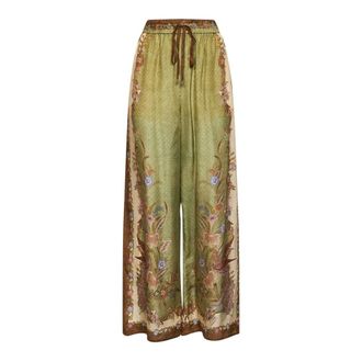 Zimmermann Femme, Pantalons, Vert, Taille: 38 FR Indra Pantalon Large