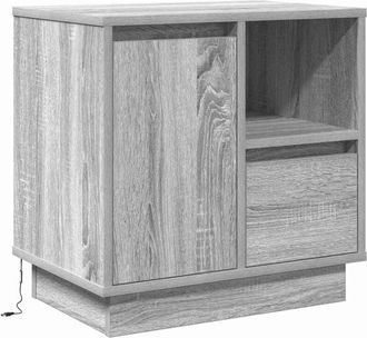 vidaXL Vidaxl - Nachttisch mit Schubladen Grau 50 x 34,5 x 50 cm Holzwerkstoff