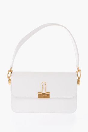 Off-white Leather Shoulder Bag PLAIN BINDER With Gold Details Off-White