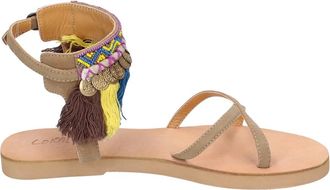 Coral Blue Femme, Chaussures, Beige, Taille: 38 EU ex327 Flat Sandal