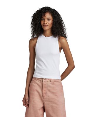 G-Star RAW Damen Racer Slim Tanktop, Weiß (White D23132-D275-110), XXL