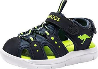 Kangaroos K-Mini, Sandales Mixte Enfant,Bleu (DK Navy/Lime 4054) - 26 EU