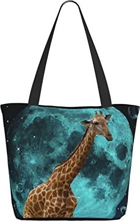 AOOEDM Giraffe In Space Ladies Shopping Bag 13x11x7in.Le cadeau parfait pour la Saint-Valentin.Cest de la Saint-Valentin pour maman, fille, &eacute;pouse, etc