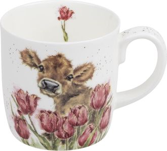 Royal Worcester Wrendale Bessie Kaffeetasse aus feinem Knochenporzellan, 400 ml, Hannah Dale-illustrierte Kaffeetasse