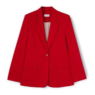 Motivi Femme, Vestes, Rouge, Taille: 38 FR Veste &agrave; simple boutonnage en cr&ecirc;pe