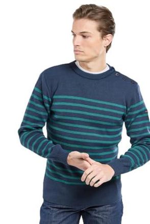 Armor Lux Pull Marin ray&eacute; Paimpol - Laine Marine Deep chin&eacute;/aquagree S