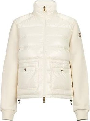 Moncler Sweatshirt matelass&eacute; &agrave; col montant en coton m&eacute;lang&eacute;