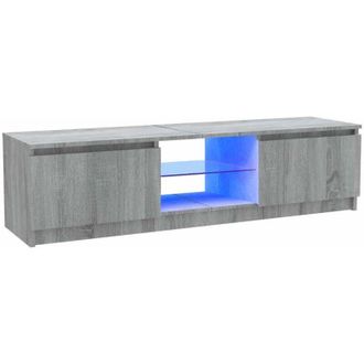 vidaXL Vidaxl - Meuble tv avec lumi&egrave;res led sonoma gris 120x30x36 cm