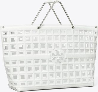 Tory Burch Damen Ella Market Tote Bag mit Krokopr&auml;gung