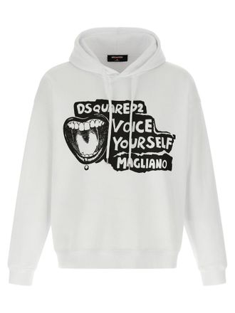 Dsquared2 Graphic Print Hoodie - White