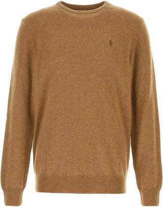 Polo Ralph Lauren Homme, Pulls, Brun, Taille: 2XL Pull en laine Biscuit