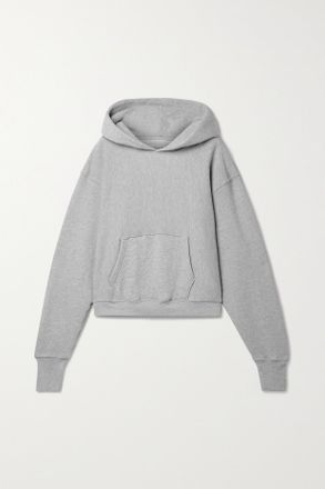 Les Tien Sweat À Capuche Raccourci En Jersey De Coton Cara - Gris