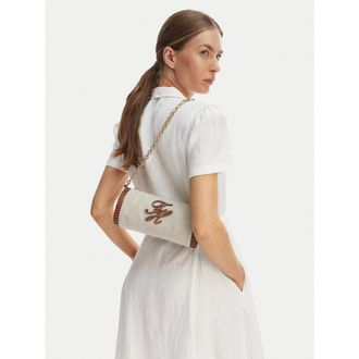 Tommy Hilfiger Handtasche Tommy Hilfiger Th Elev Summ Chain Bag Canvas AW0AW18635 Beige