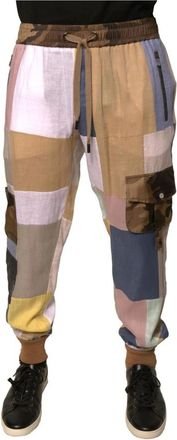 Dolce & Gabbana Homme, Pantalons, Multicolore, Taille: XL Jogger Patchwork Multicolore