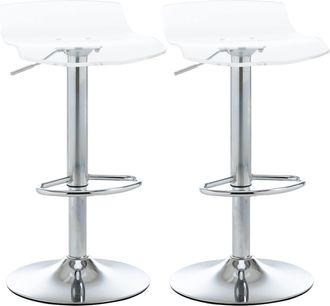 HOMCOM Barhocker, modernes Design, Sitzfläche aus Acryl und Metallgestell, Stehstuhl, Drehhocker - 360 ° drehbar - höhenverstellbar mit Fußstütze - transpare