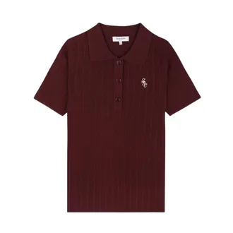 Sporty & Rich Femme, Tops, Rouge, Taille: 42 FR SRC Ribbed Polo