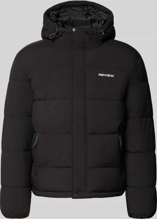 Review Steppjacke mit Label-Stitching