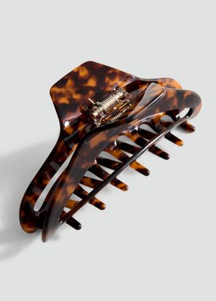 Mango Pince &agrave; cheveux effet &eacute;caille chocolat - Femme - Taille unique - MANGO