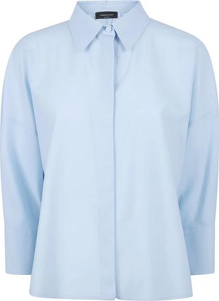 Fabiana Filippi Femme, Blouses et Chemises, Bleu, Taille: 34 FR Chemise Boutonn&eacute;e &agrave; Manches Longues