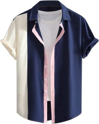Generic Chemise hawa&iuml;enne &agrave; manches courtes pour homme, motif palmier, plage, tropicale, cara&iuml;bes, chemise d&eacute;t&eacute; amusante, boutonn&eacute;e, tenue de golf, croisi&egrave;re,