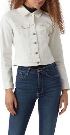 Vero Moda VMLUNA LS Slim DNM Jacket Mix GA NO 10279492 Veste pour femme, Cloud Dancer, XS