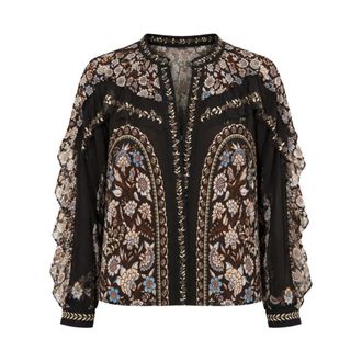 Farm Rio Daniela Bluse - - Blouses & Shirts - Damen - Schwarzk - L