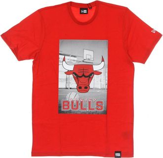 New Era Chicago Bulls Fotografisches Tee Rot - - Tops - Herren - Rot - XL