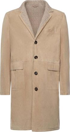 Eleventy Manteau En Cuir - Beige