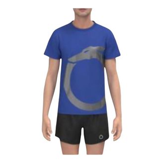 Trussardi Basic Logo Ouroboro T-Shirt - - Tops - Herren - Blau - M