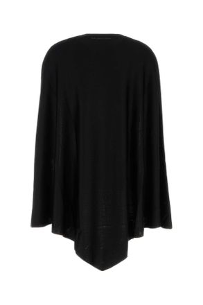 Balenciaga Womens Black Stretch Viscose Blend Cape Maglie Sweater
