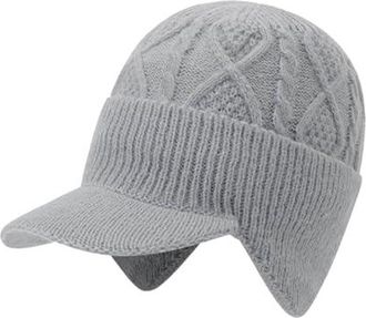 Generic Bonnet dhiver tricot&eacute; avec oreilles - Bonnet thermique pour activit&eacute;s de plein air par temps froid, Gris clair., taille unique