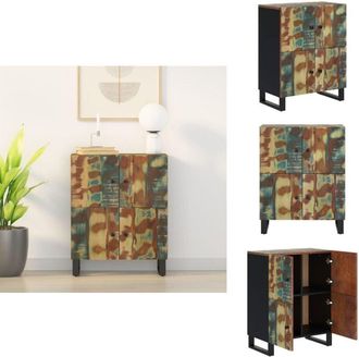 vidaXL Sideboard mit 4 Türen 60x33x75 cm Altholz Massiv - Altholzmöbel - Recyceltes Holz - Vintage Sideboard - Wohnzimmermöbel - Landhaus Stil