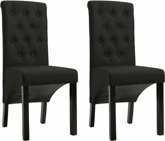 vidaXL Vidaxl - Chaises à manger lot de 2 noir tissu