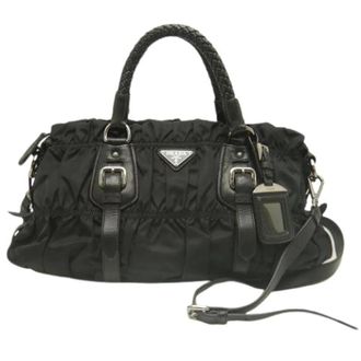Prada Sac &agrave; main vintage en nylon pr&eacute;-poss&eacute;d&eacute; - Femme - Pre-owned - Noir - Taille: ONE Size