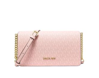 Michael Kors Jet Set Signature Logo Crossbody Bag Powder Blush
