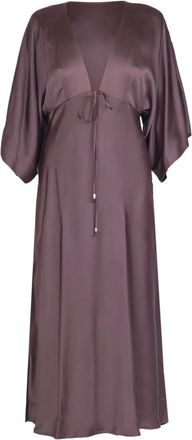 ottod'Ame Femme, Robes, Brun, Taille: 36 FR Abito Fico lungo effetto satin