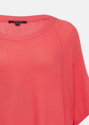 Comma Kurzarmpullover Strickpullover Kurz&auml;rmeliger Strickpullover im Loose Fit