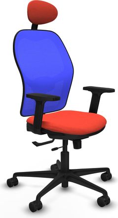 Piqueras y Crespo Schreibtischstuhl aus Stoff mit 2D-Armen, h&ouml;henverstellbare Lendenwirbelst&uuml;tze und festes Kopfteil, ausgestattet mit Syncro/Traslack und eingespritzte