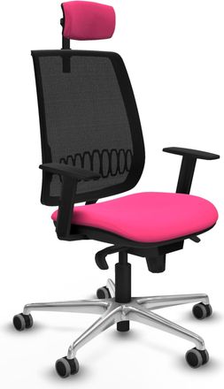 Piqueras y Crespo B&uuml;rostuhl Rosa Alares mit 1D-Armlehnen, h&ouml;henverstellbare Lendenwirbelst&uuml;tze und h&ouml;henverstellbares Kopfteil und Neigungsverstellung, ausgestattet mit