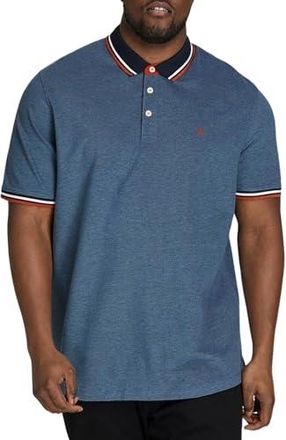 Jack & Jones Jack & Jones Plus Homme Jjepaulos Polo Noos Ps T shirt, Bleu Denim - Détails :, 4XL Grande taille EU