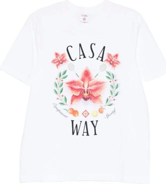 Casablanca Homme, Tops, Blanc, Taille: L T-shirt imprim&eacute;