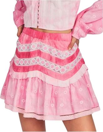 LoveShackFancy R&uuml;schen Mini Rock Felice - - Skirts - Damen - Rosa - XS