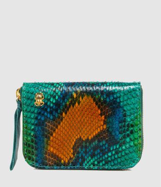 CLARIS VIROT Porte-monnaie Mini Bob Python Bleu Lotus