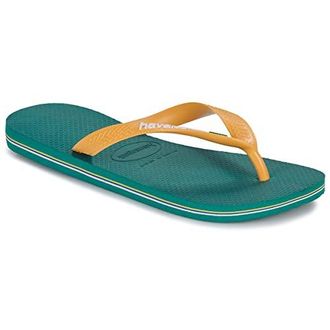 Havaianas Brasil Logo, Tongs Iconiques, Confortables et Durables, Lani&egrave;res avec le Drapeau du Br&eacute;sil et Semelle Antid&eacute;rapante aux Bandes Color&eacute;es, Adultes Unise